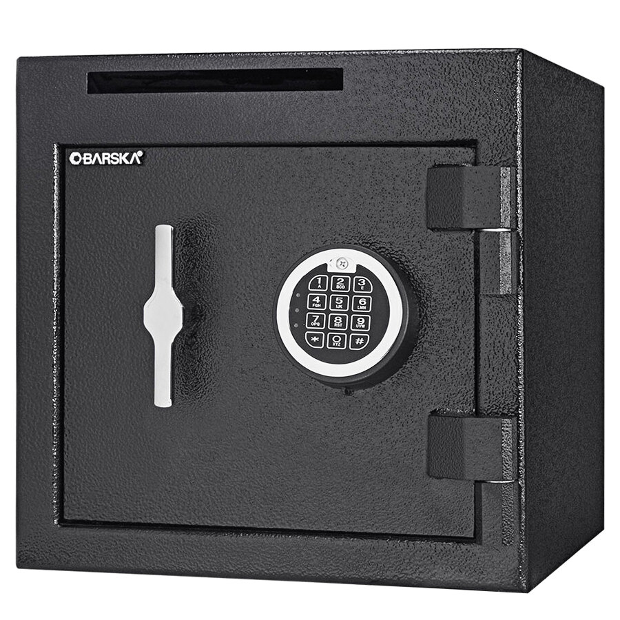 Barska AX13314 14" x 14" x 14" Black Steel Compact Check Slot ...