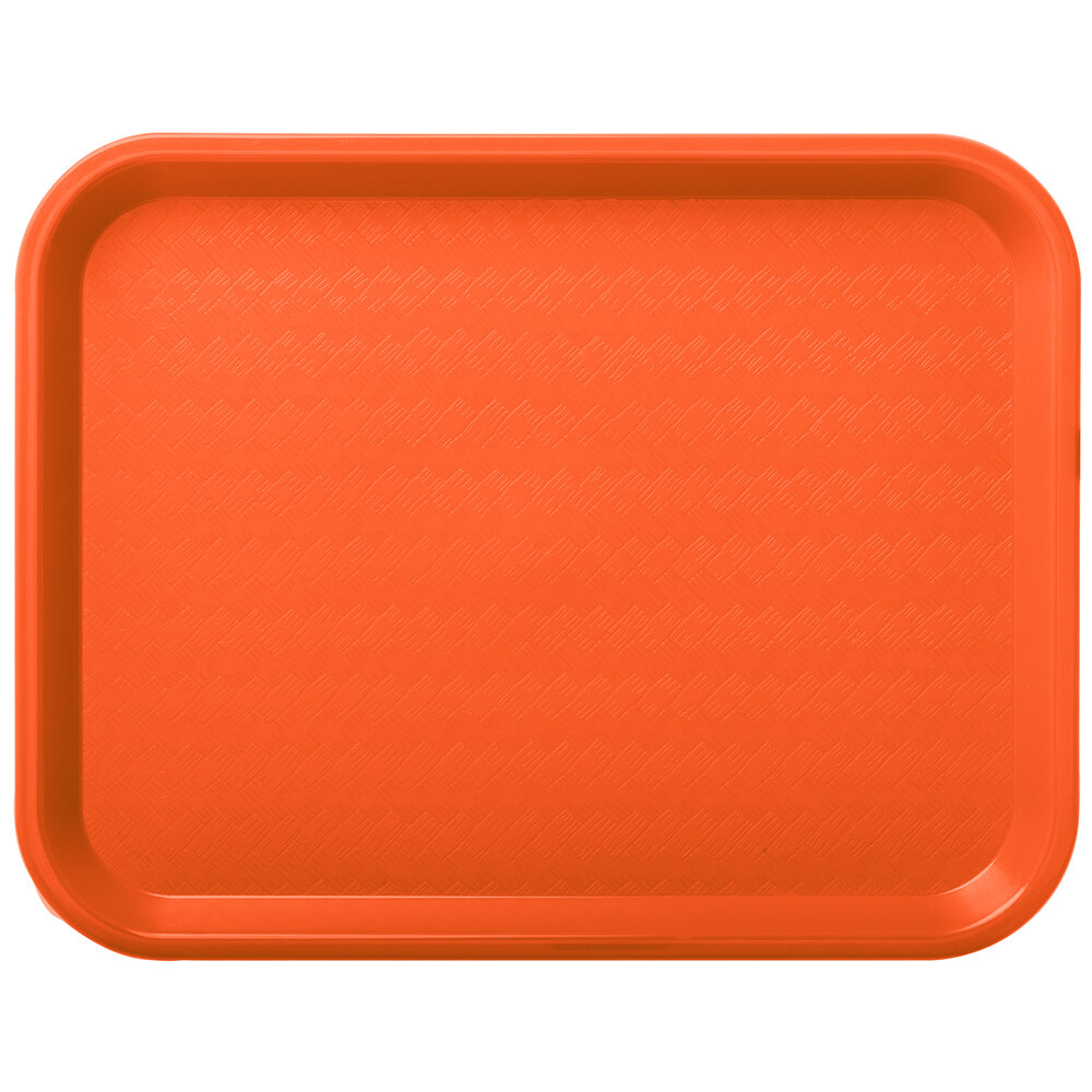Carlisle CT101424 Cafe 10" x 14" Orange Standard Plastic Fast Food Tray ...