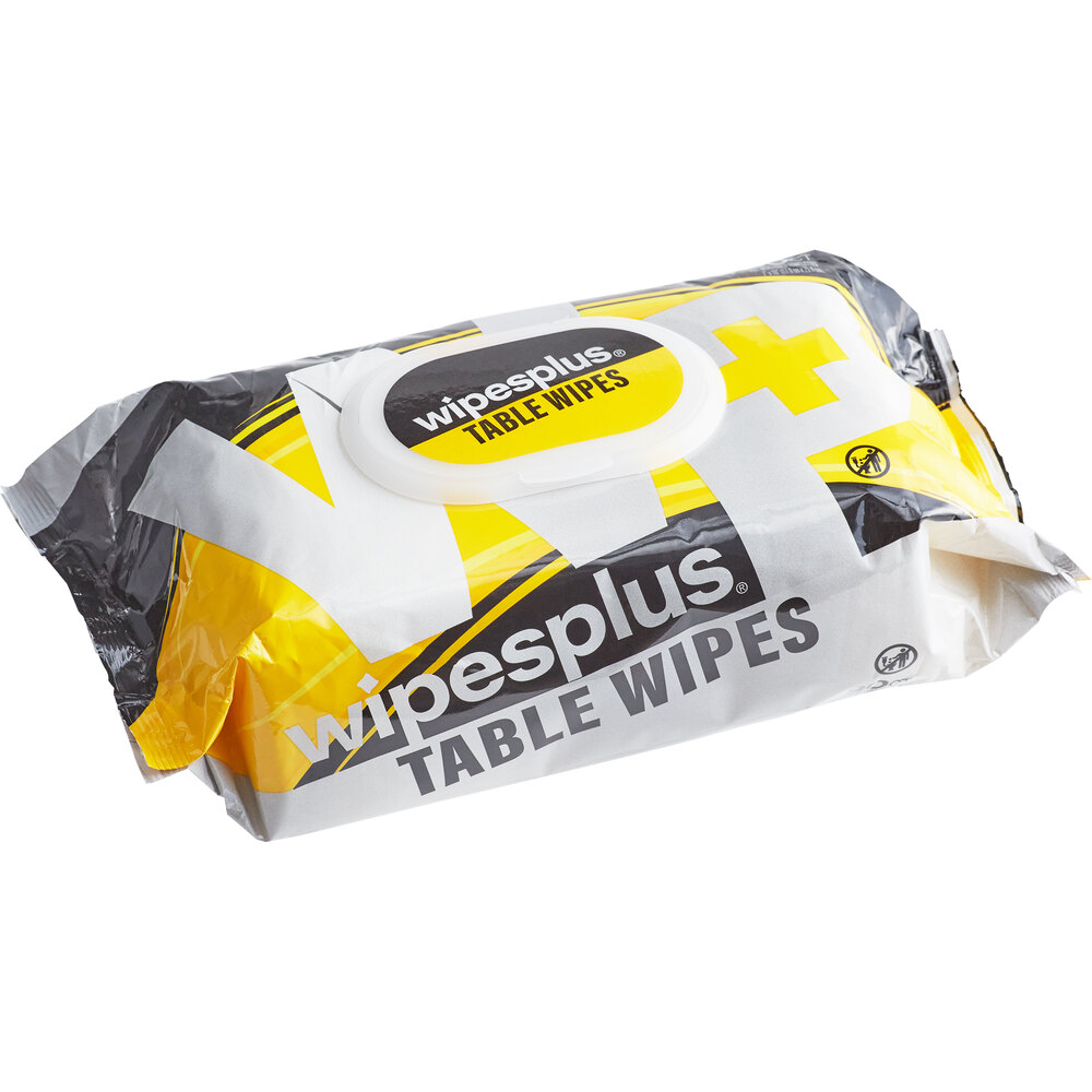 WipesPlus 7" x 10" 90-Count Table Wipes - 12/Case