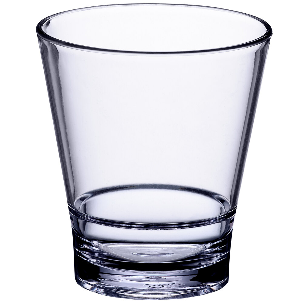 Choice 12 oz. SAN Plastic Stackable Double Rocks / Old Fashioned Glass ...