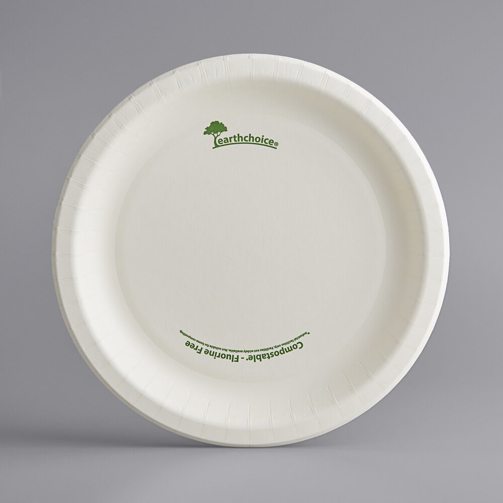 Pactiv PSP10EC EarthChoice Pressware 10" White Compostable Paper Plate ...