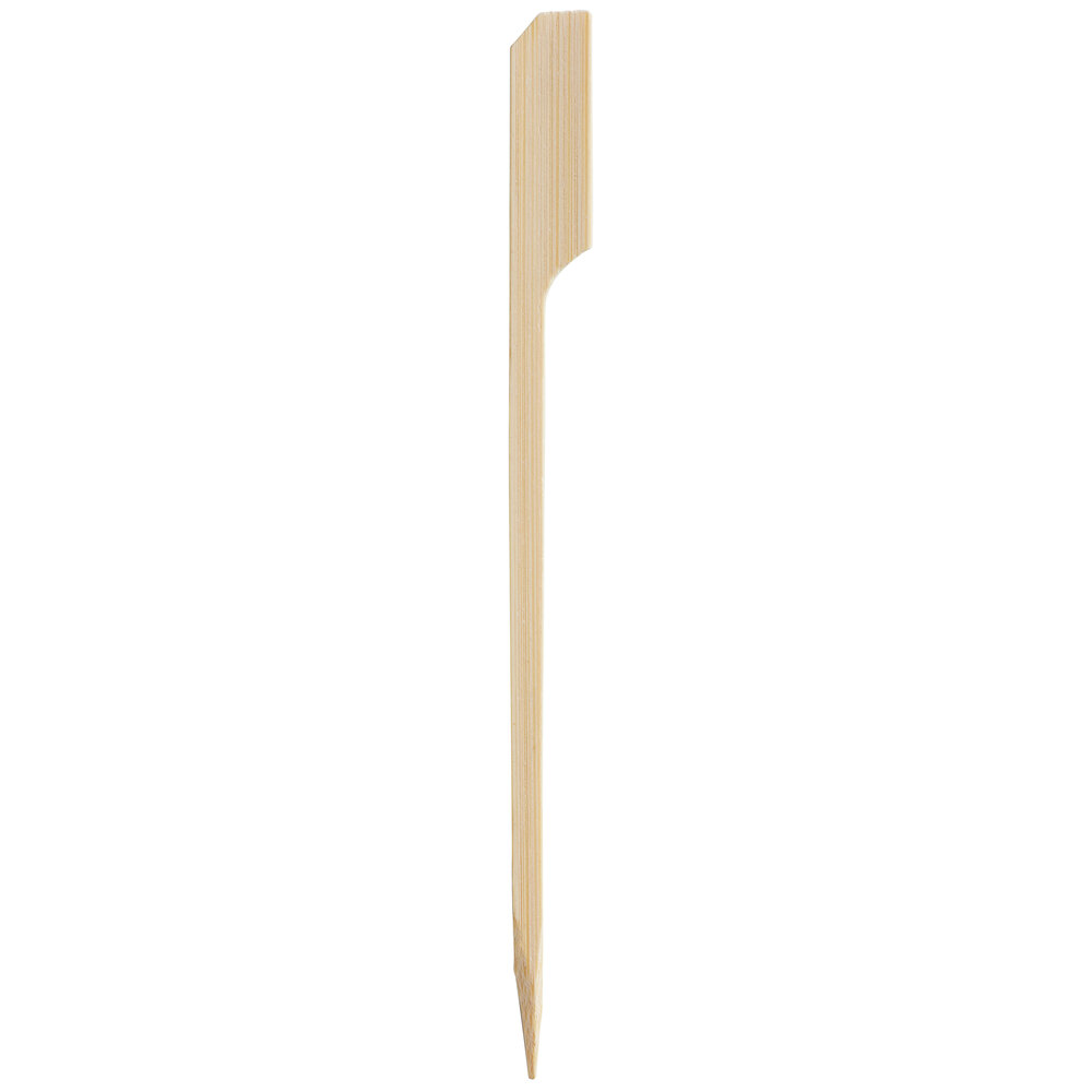 EcoChoice Compostable 4 3/4" Bamboo Paddle Food Pick / Skewer - 100/Bag