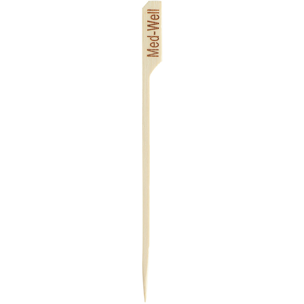 Bulk "Medium Well" Meat Markers - 6", Bamboo