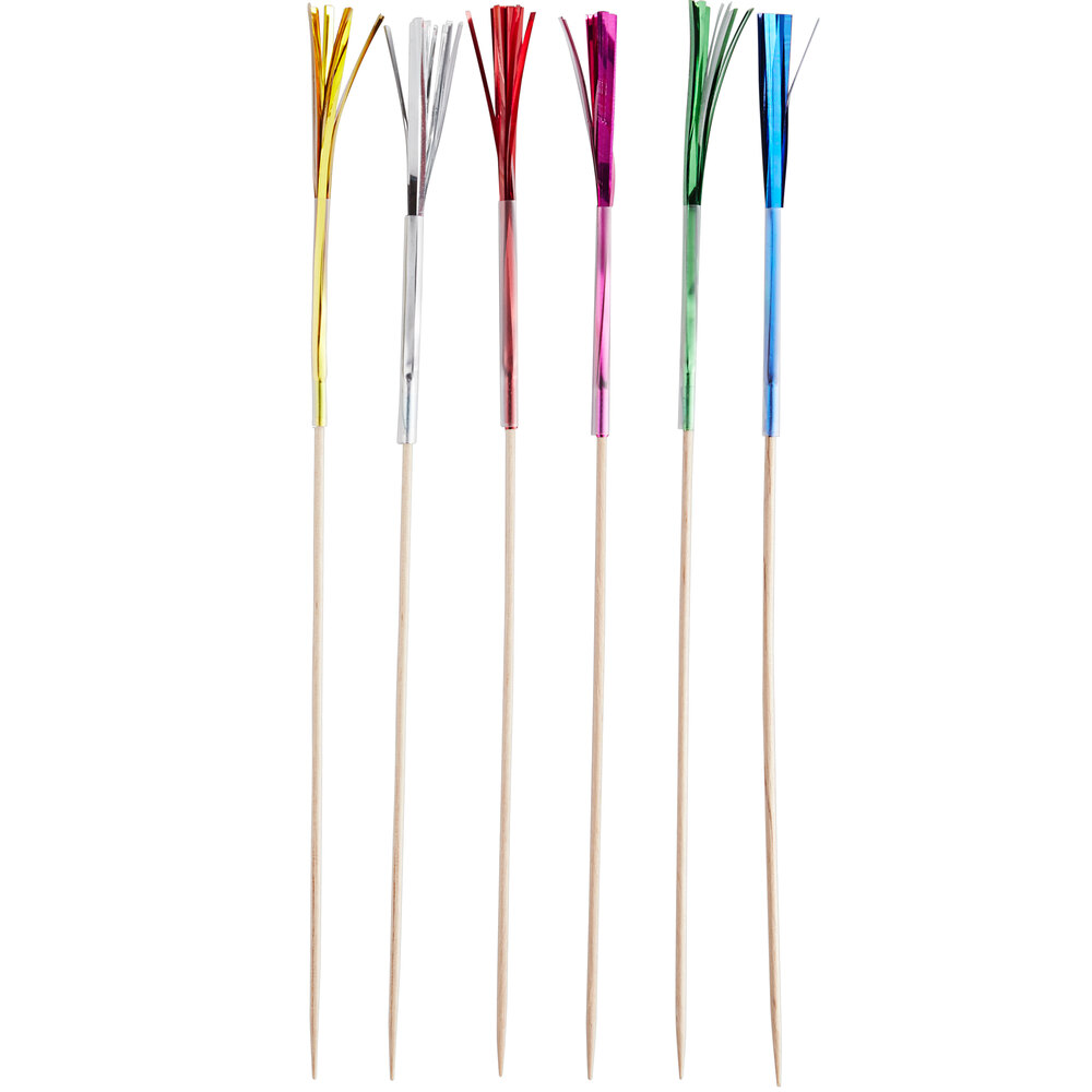 Choice 6" Firework Food Pick with Assorted Colors - 100/Bag