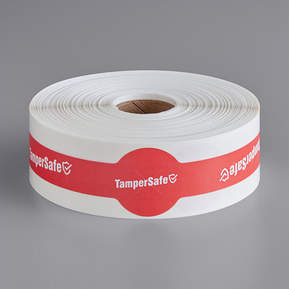 TamperSafe 1 1/4" x 9" Customizable Red Paper Closed Dome Lid Tamper ...