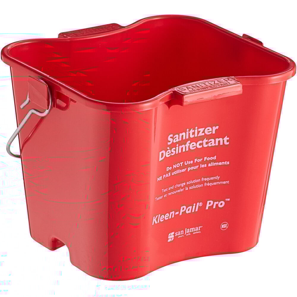 San Jamar KPP97RD 3 Qt. Red Sanitizing Kleen-Pail Pro