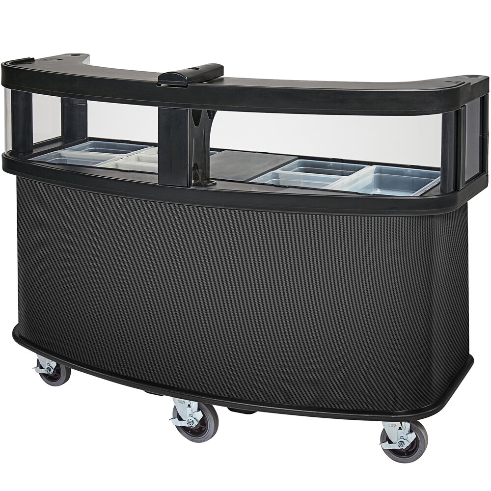 Cambro CVC75W13 Black Customizable Polyethylene Open Well Vending Cart ...