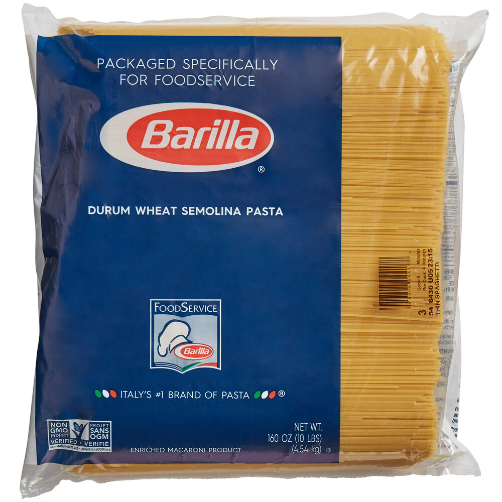 Barilla Thin Spaghetti Pasta - 20 lb. | WebstaurantStore