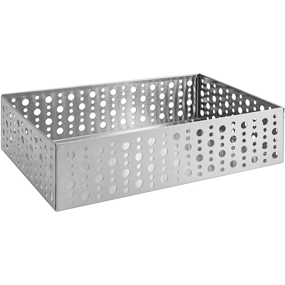 Front of the House Dots 9" x 6" x 2 1/4" Stainless Steel Rectangular ...