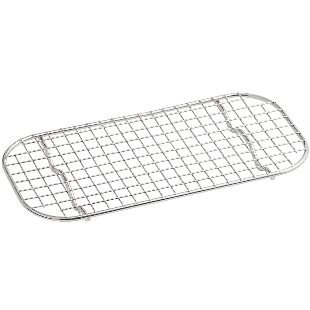 Vigor 5" x 10" Third Size Footed Stainless Steel Wire Pan Grate for ...