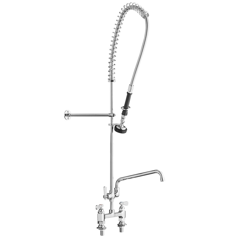Regency 1.15 GPM Deck Mount Pre-Rinse Faucet with 12" Add-On Faucet and ...