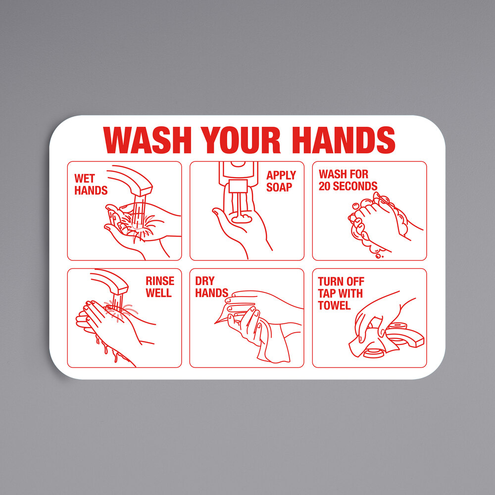 "Wash Your Hands" Engineer-Grade Reflective Red / White Aluminum Sign ...