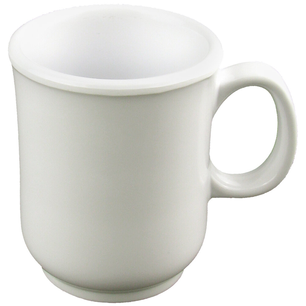 Thunder Group ML901W Nustone White Melamine Mug 8 oz. - 6/Pack