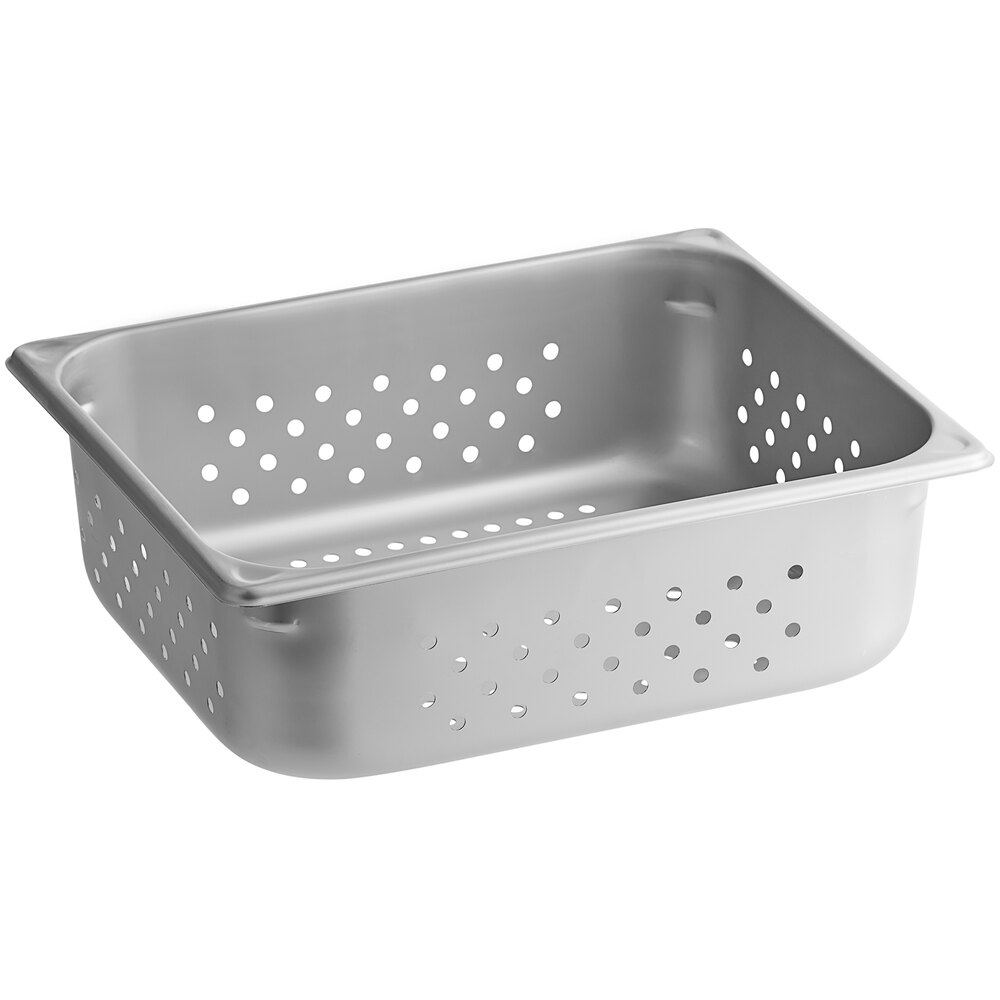 Vigor 1/2 Size 4" Deep Anti-Jam Perforated Stainless Steel Steam Table ...