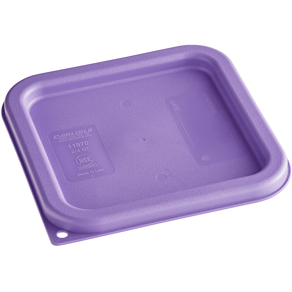 Carlisle Purple Allergen-Free Polypropylene Lid for 2 and 4 Qt. Square ...