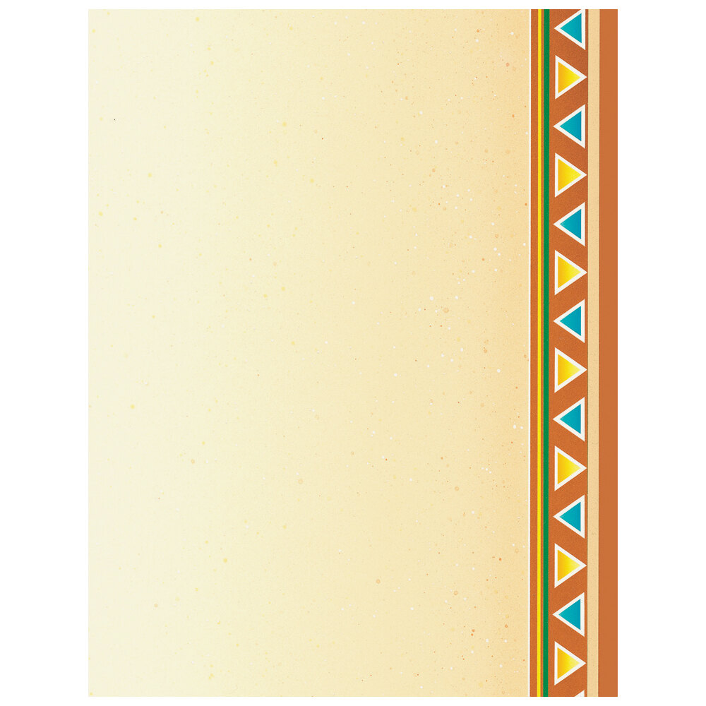 Choice 8 1/2" x 11" Menu Paper - Southwest Themed Fiesta Border Design ...