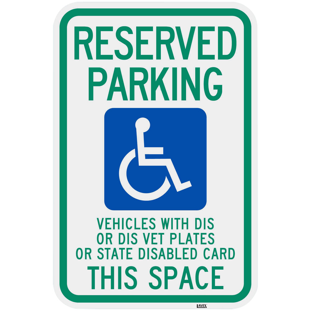 Lavex "Handicapped Reserved Parking / Vehicles With Dis Or Dis Vet ...