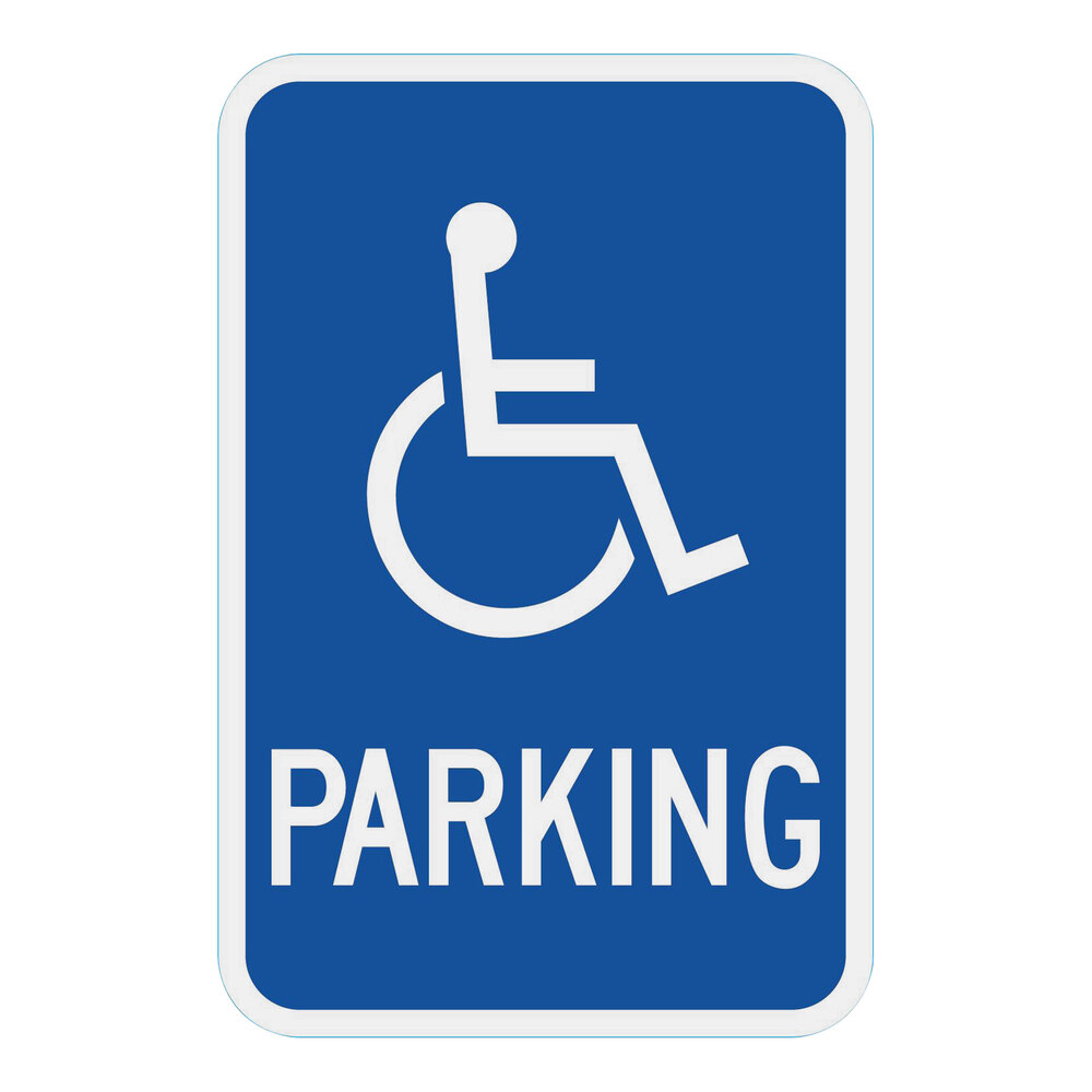 Lavex "Handicap Parking" Engineer-Grade Reflective Blue Aluminum Sign ...