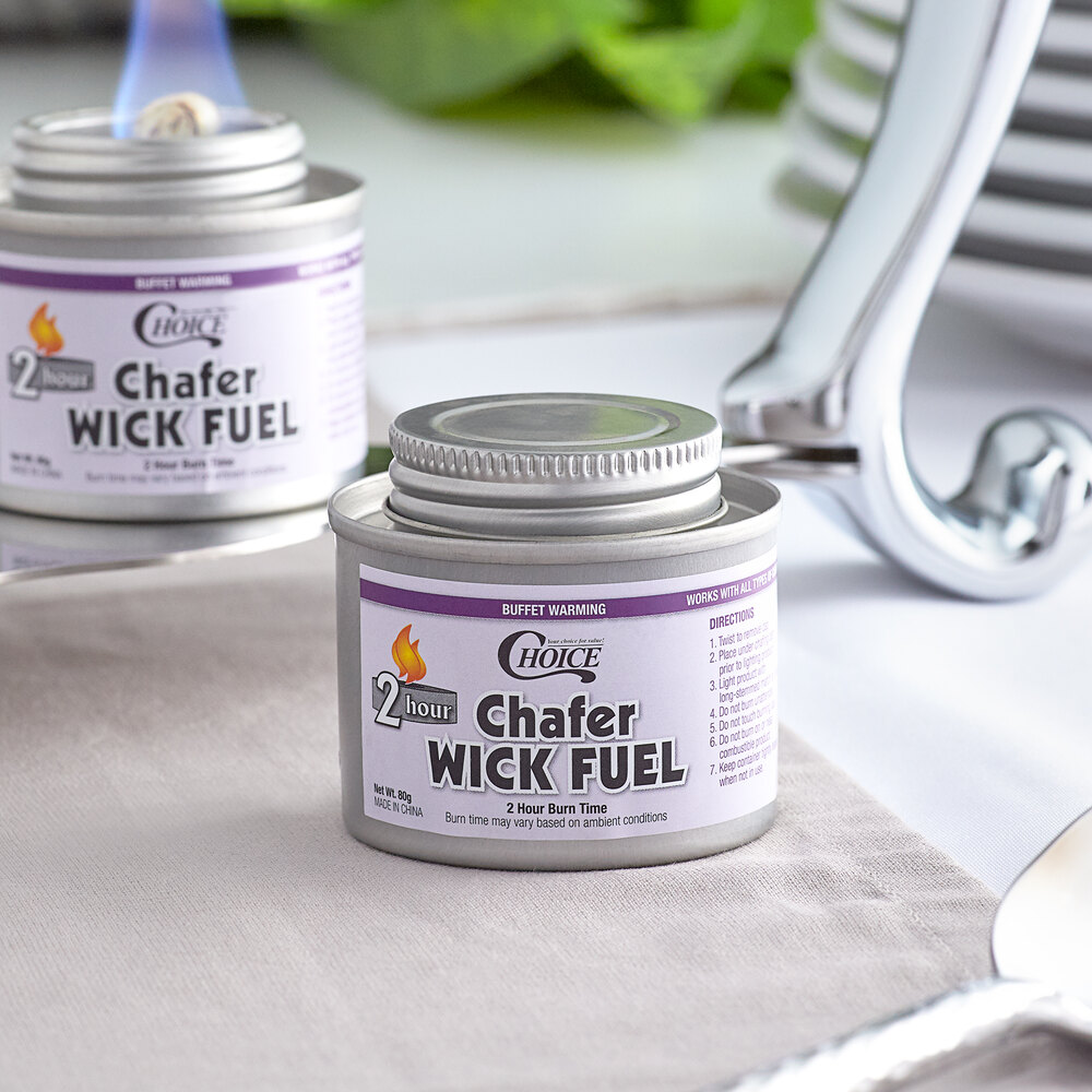 Choice 2 Hour Wick Chafing Dish Fuel with Safety Twist Cap - 12/Pack