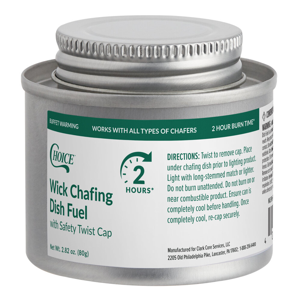 Choice 2 Hour Wick Chafing Dish Fuel with Safety Twist Cap - 12/Pack