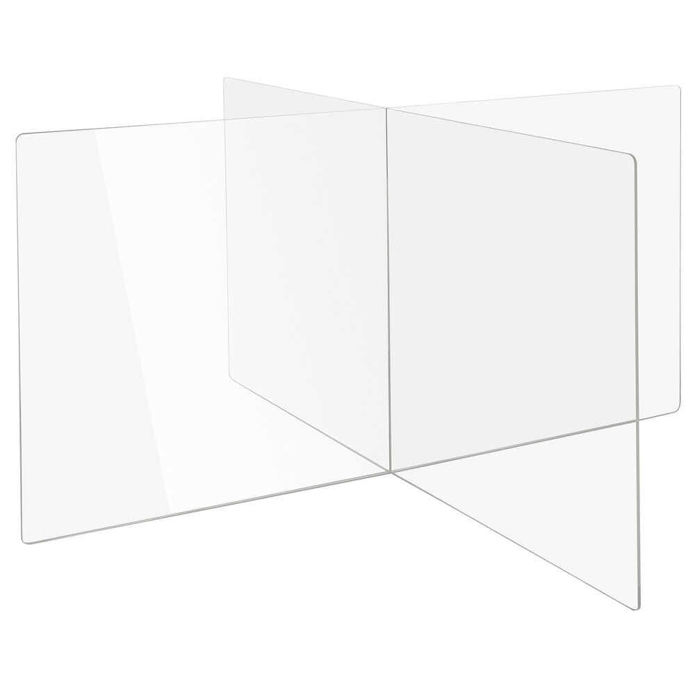 Bon Chef 90178-4 45" x 27" x 23 3/4" Clear Acrylic 4-Way Tabletop Divider