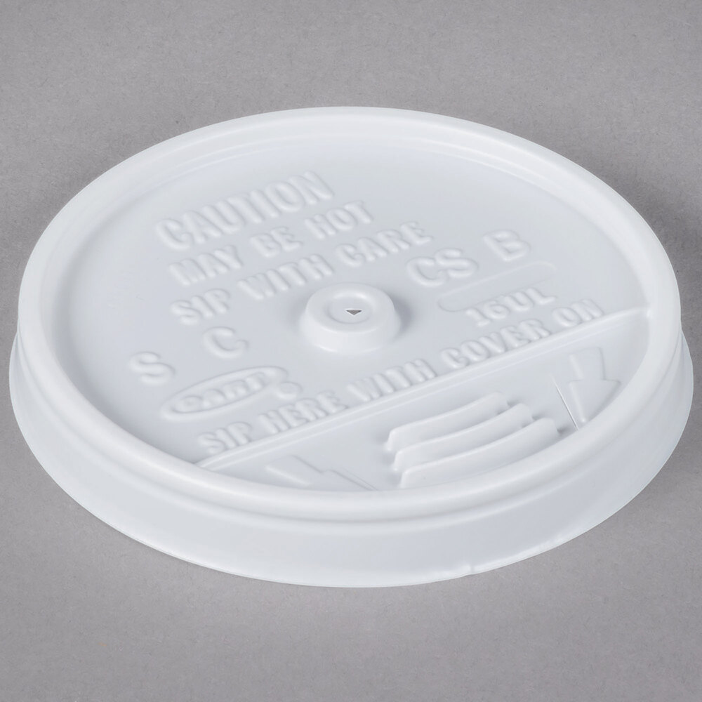 Dart 16UL White Plastic Sip Thru Lid - 100/Pack