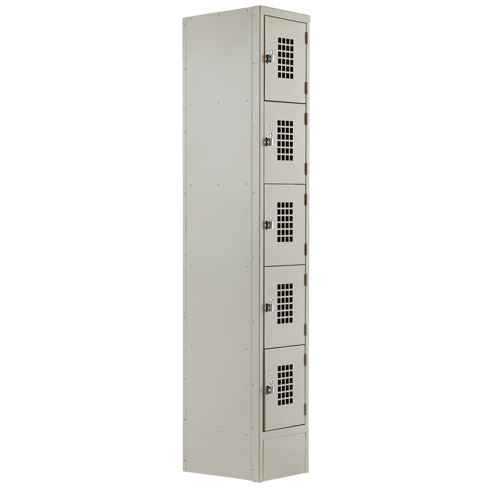 Winholt WL-55 Single Column Five Door Locker with Perforated Doors - 12 ...