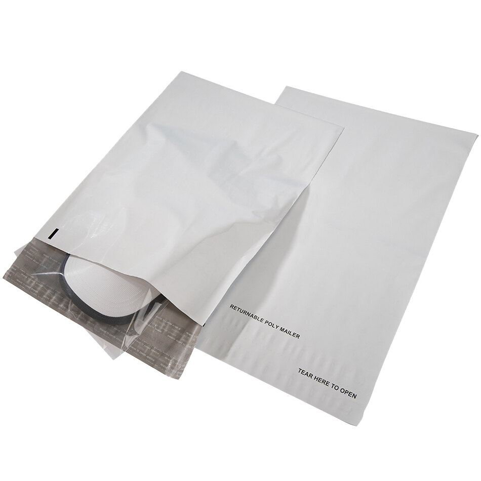 Lavex 12" x 15 1/2" 2.5 Mil White Water-Resistant Tear-Proof Returnable ...