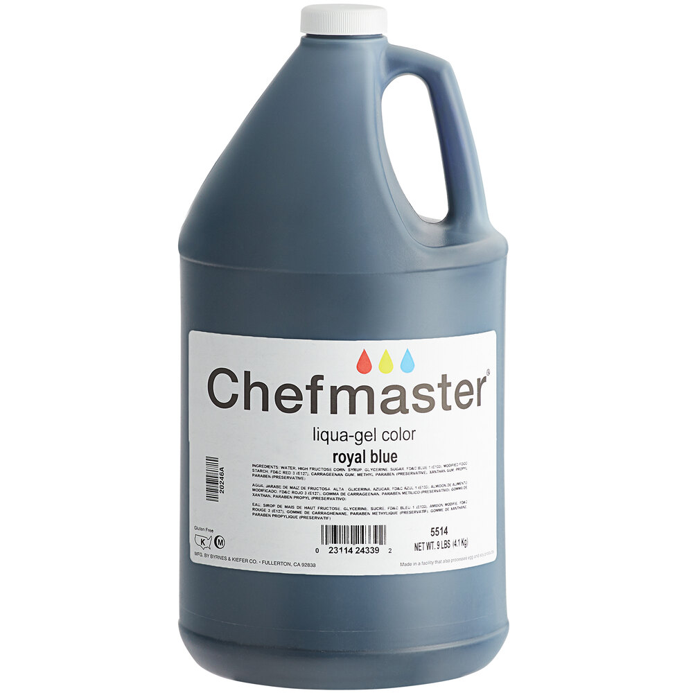 Chefmaster 1 Gallon Royal Blue Liqua-Gel Food Coloring