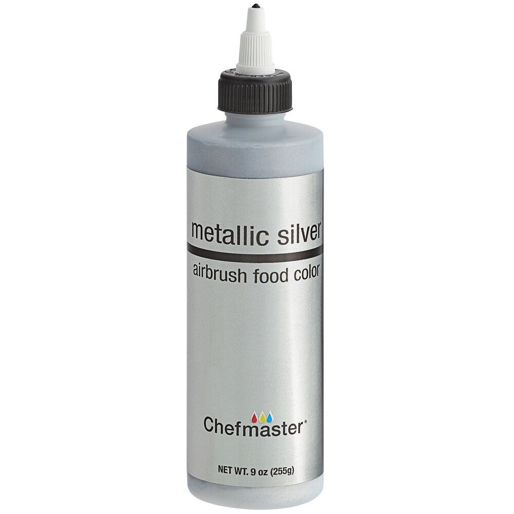 Chefmaster 9 oz. Metallic Silver Airbrush Color