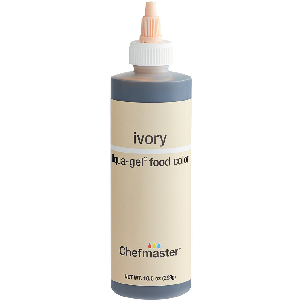 Chefmaster 10.5 oz. Ivory Liqua-Gel Food Coloring