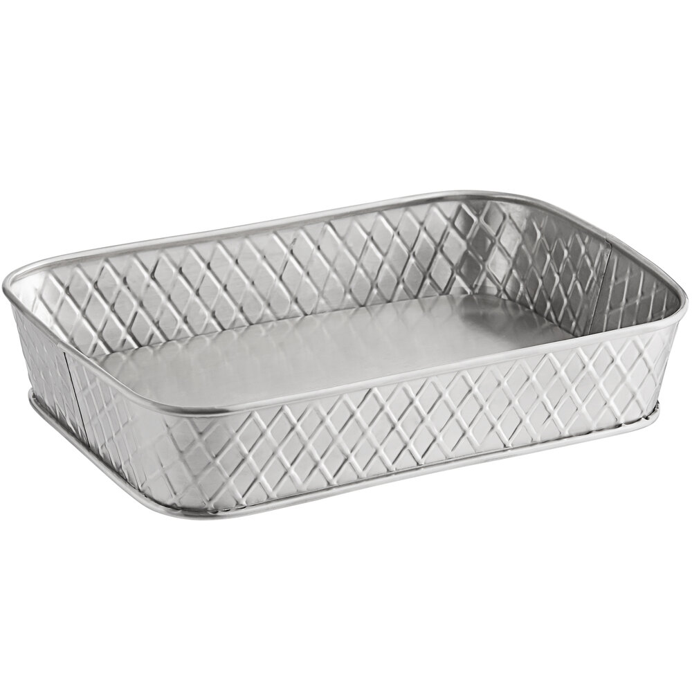 TableCraft 10038 Lattice 9 1/2" x 6 1/2" Rectangular Stainless Steel ...