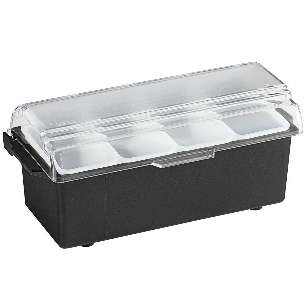 Vollrath 4741-06 Traex® Kondi-Keeper™ 4-Compartment Black Plastic ...