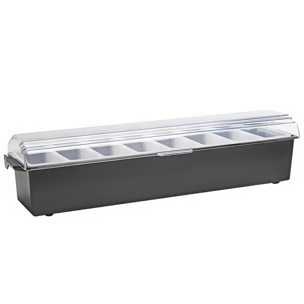 Vollrath 4746-06 Traex® Kondi-Keeper™ 8-Compartment Black Plastic ...