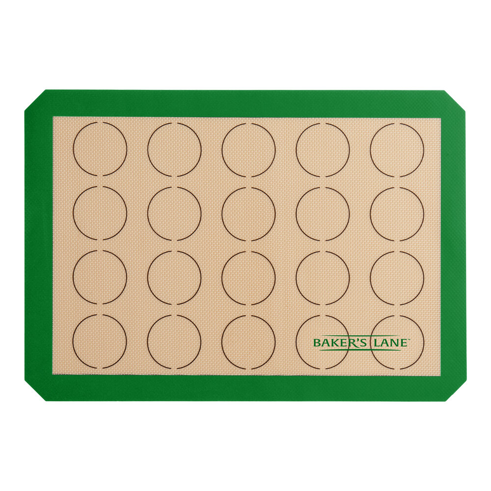 Baker's Lane 11 3/4" x 16 1/2" Half Size Heavy-Duty Green Silicone Non ...