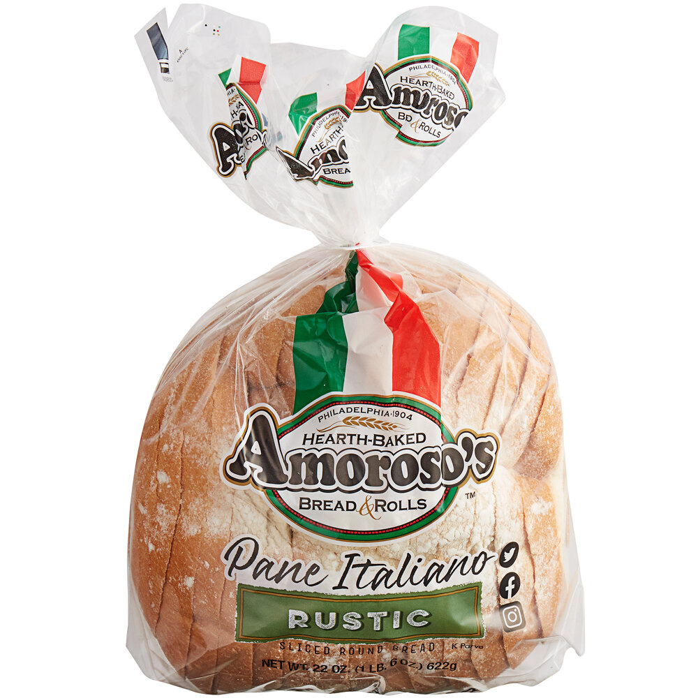 Amoroso's 22 oz. Sliced Rustic Pane Italiano - 12/Case