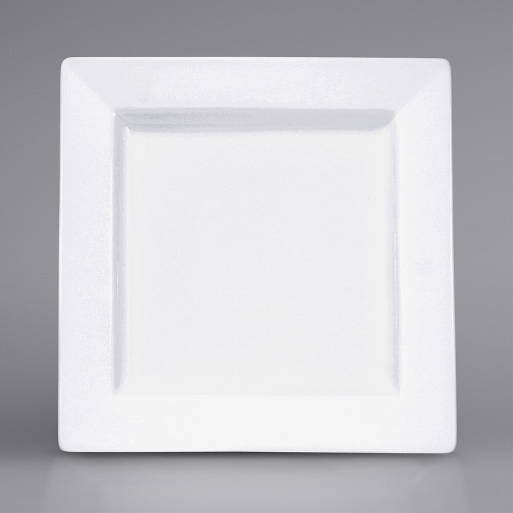 International Tableware Elite 12" Bright White Square Porcelain Plate ...