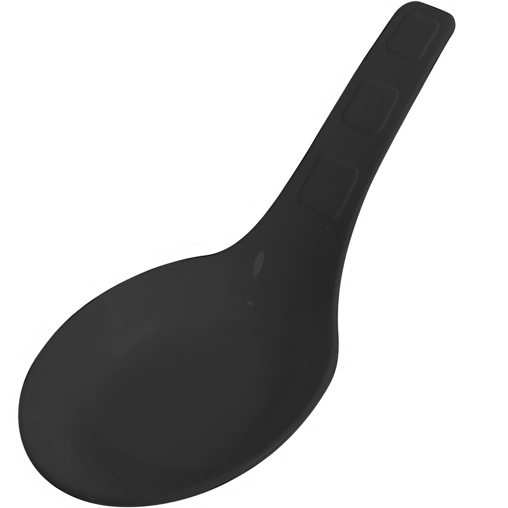 Fineline SE1027.BK SelfEco 4 5/8" Black PLA Asian Soup Spoon - 200/Case