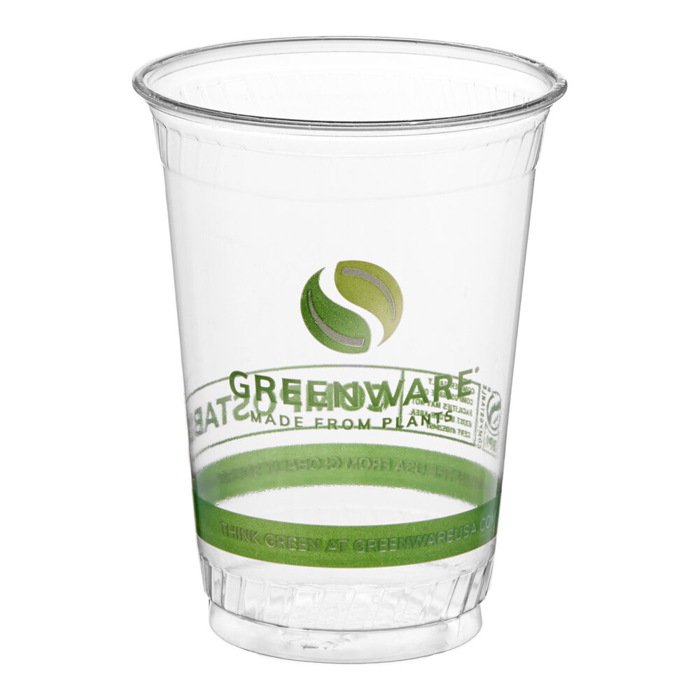 Fabri-Kal GC10 Greenware 10 oz. Compostable Printed Plastic Cold Cup ...