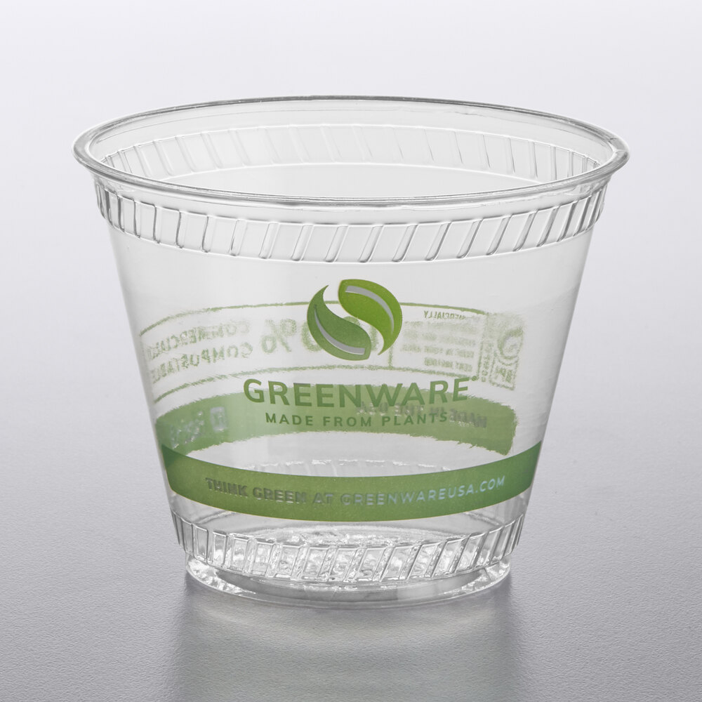 Fabri-Kal GC9 Greenware 9 oz. Compostable Printed Plastic Cold Cup ...