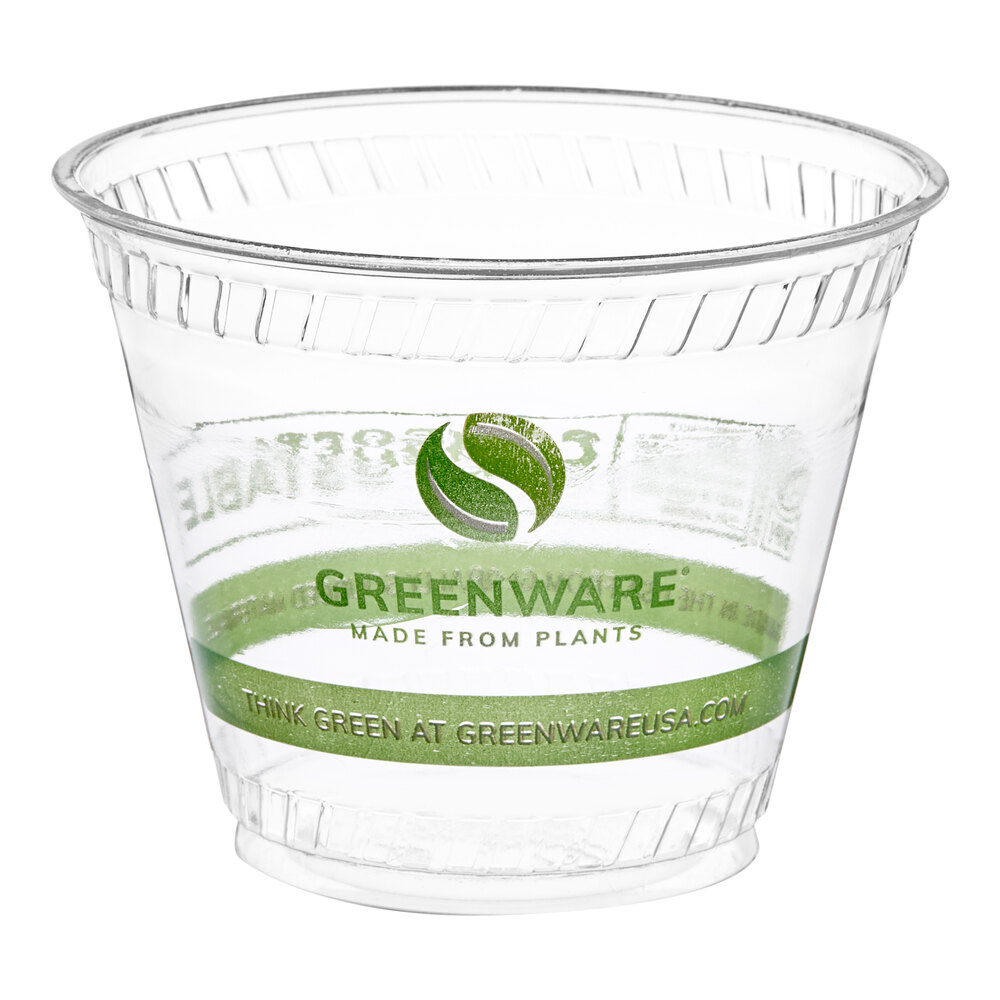 Fabri-Kal GC9 Greenware 9 oz. Compostable Printed Plastic Cold Cup ...