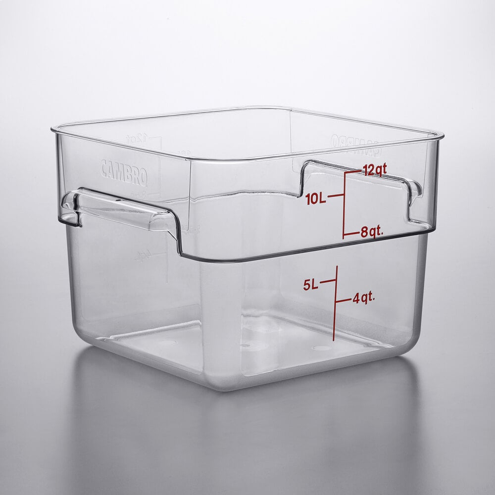 Cambro 12SFSCW135 12 Qt. Square Food Storage Container