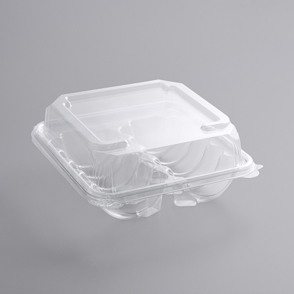 Placon Clear PET 10 Count Cookie Tray with Hinged High Dome Lid - 200/Case