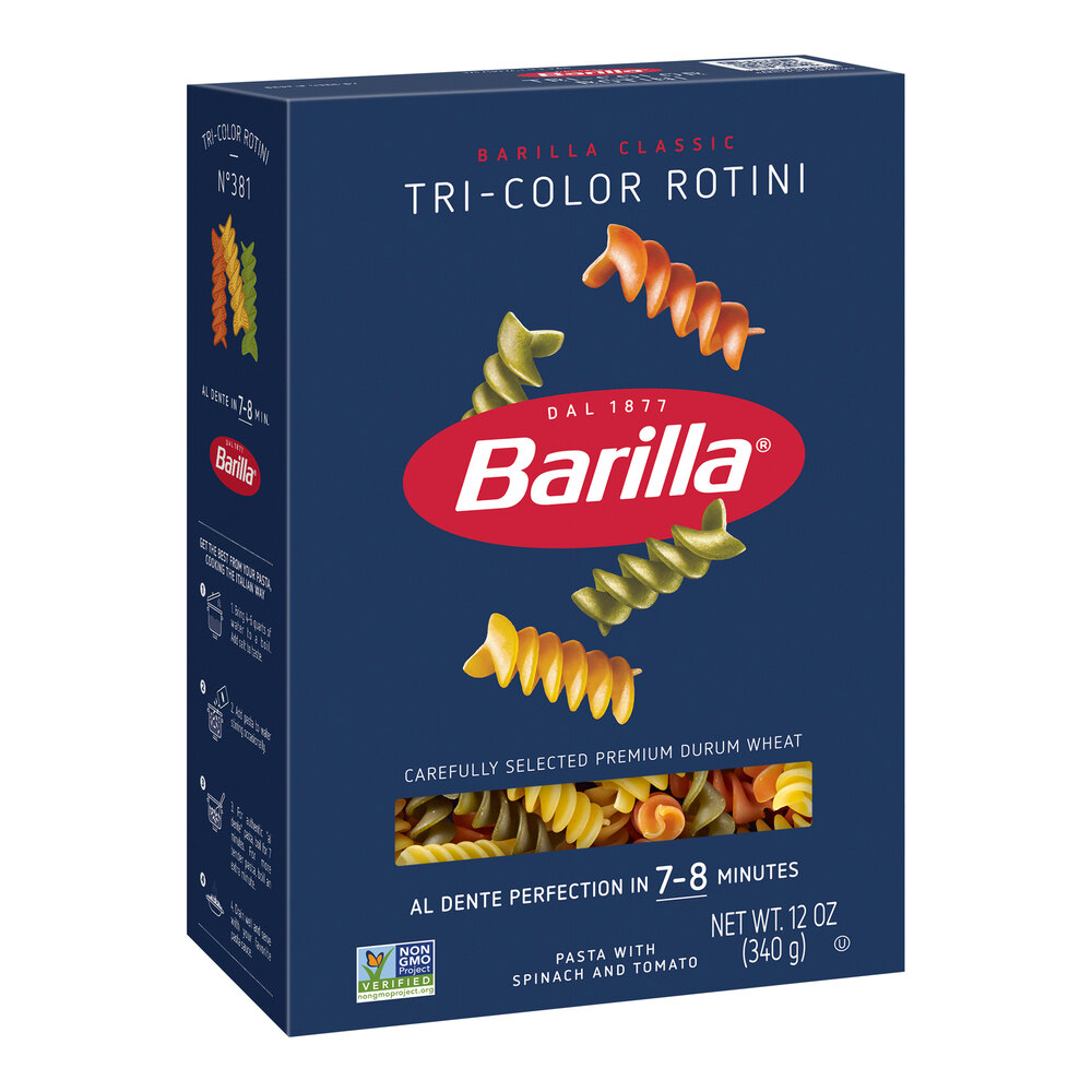 Barilla 12 oz. Tri-Color Rotini Pasta - 16/Case