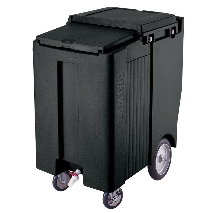 Cambro ICS200TB110 SlidingLid™ Black Mobile Ice Bin - 200 lb. Capacity ...
