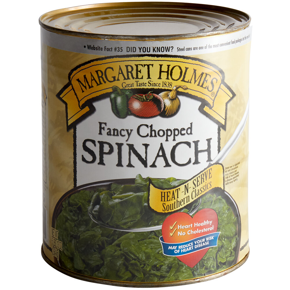 Canned Spinach - 6/Case (Finely Chopped in #10 Cans)