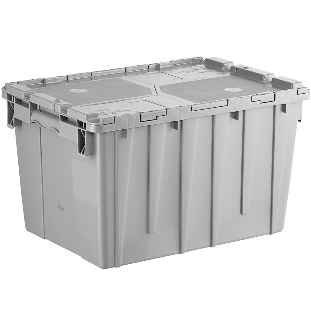 Choice 21 13/16" x 15 3/16" x 12 7/8" Gray Stackable Chafer Tote ...