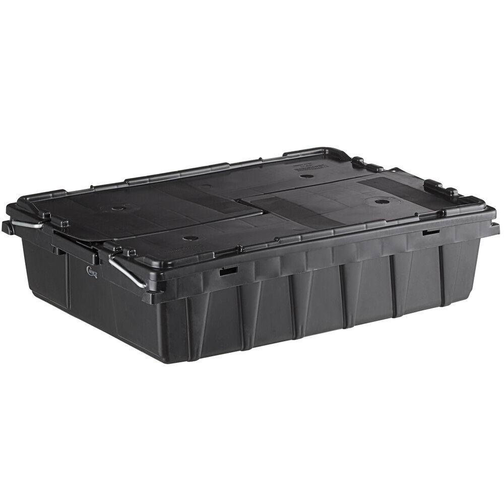 Choice 21 13/16" x 15 1/8" x 5 1/2" Black Stackable Chafer Tote ...