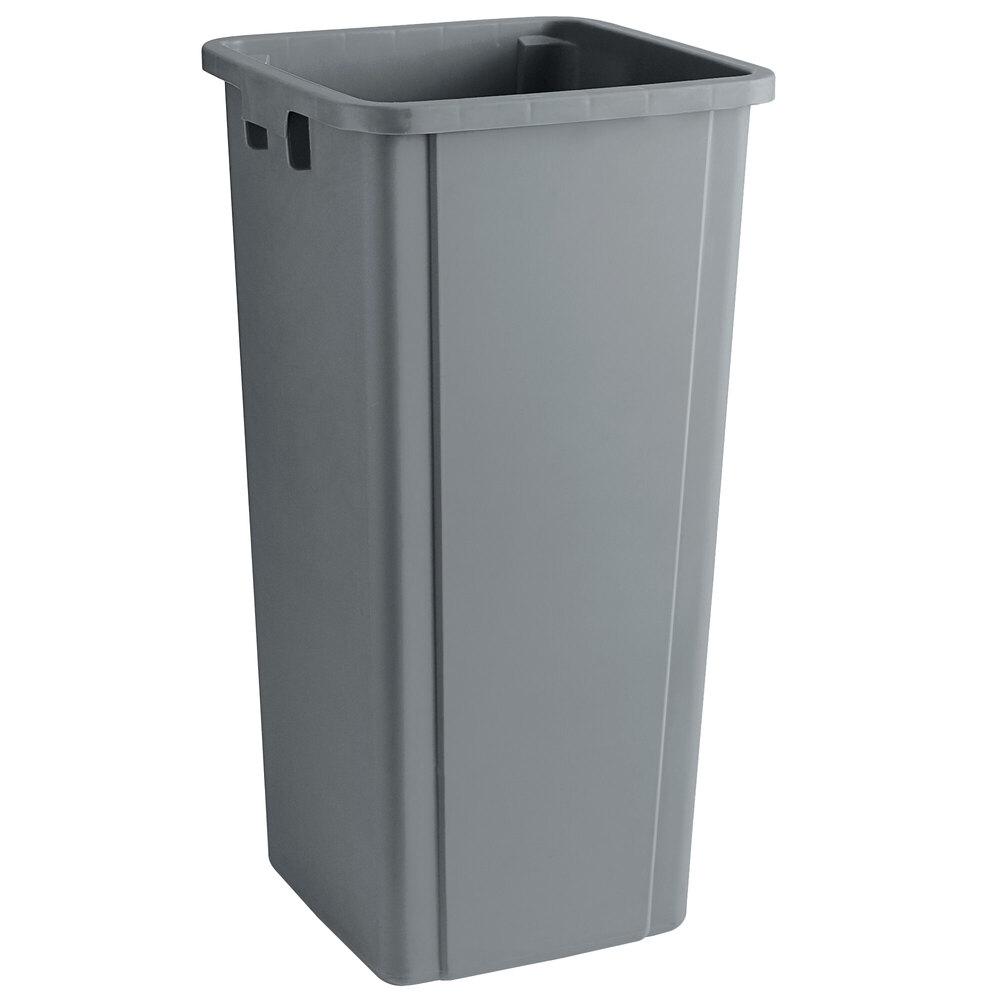 Lavex Janitorial 23 Gallon Gray Square Trash Can with Swing Lid