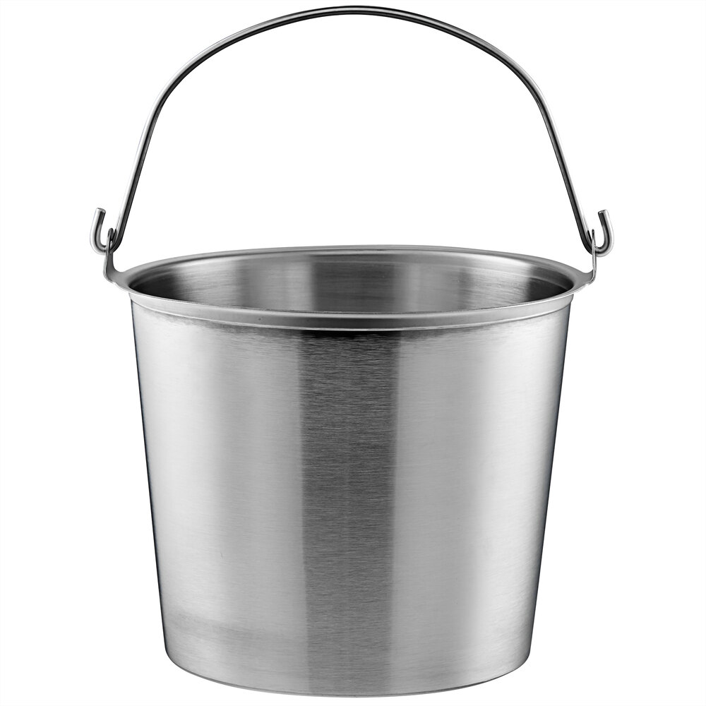 Vollrath 58160 14.75 Qt. Stainless Steel Tapered Dairy Bucket / Pail